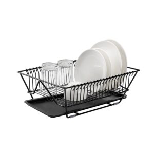 JUNXIAN Dish Rack Household Dish Drying Rack Kitchen Countertop Utensil Organizer Storage Kitchen Dishware Storage Stand Dish Containers(A)