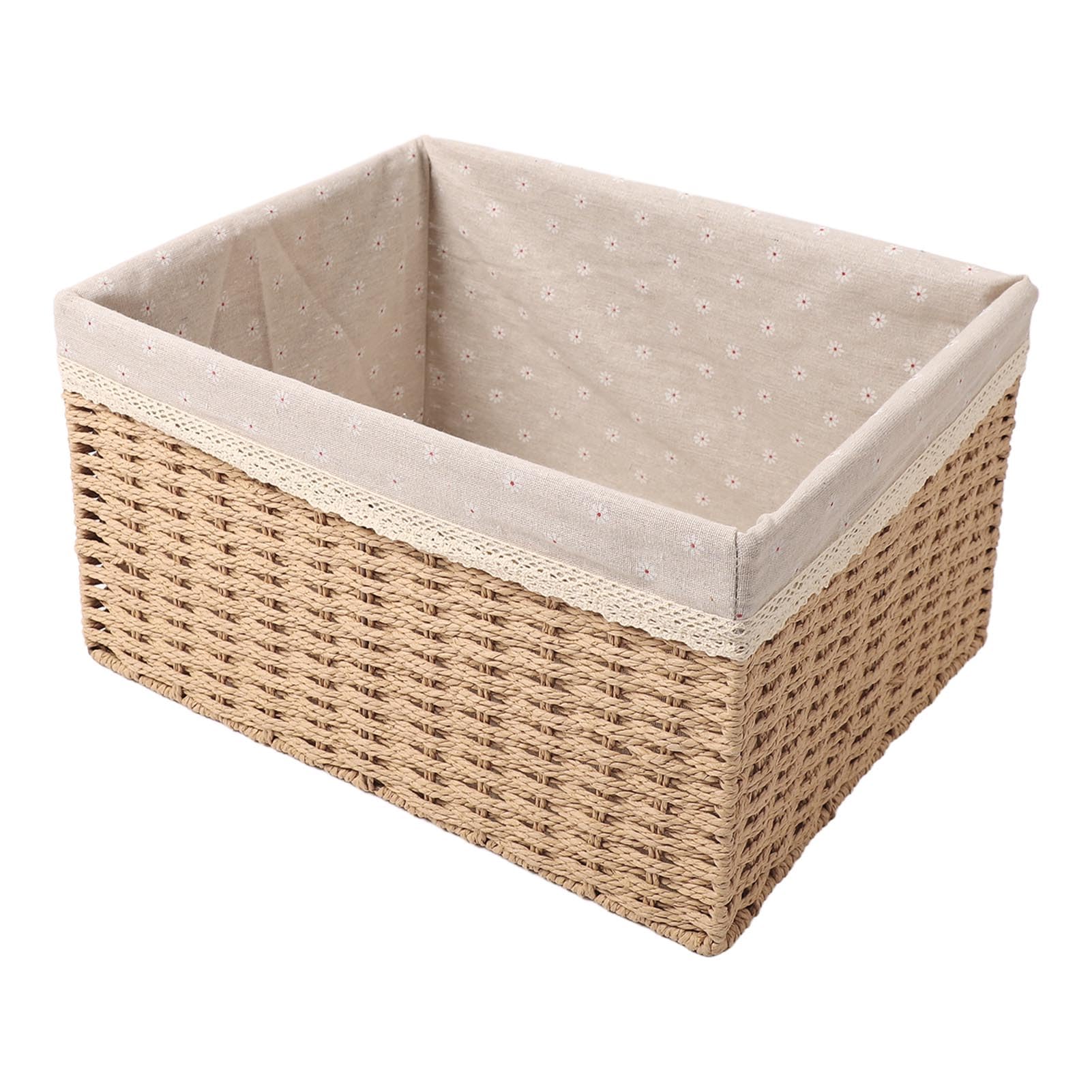 Set of 4 Straw Woven Various Sizes Stackable Bathroom Baskets Organize Home, Bedroom, office