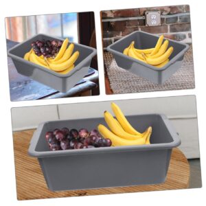 Unomor 2pcs Box Storage Basket Rectangular Bus Tubs Dish Washing Tub Dish Basin Dish Wash Basin Commercial Tote Tub Restaurant Wash Basin Vegetable Tote Tub Utility Bus Tub Grey Pp