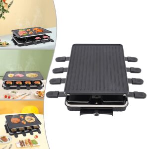 CUBELLIN Raclette Grill 1300W Electric Grill Indoor Non-Stick Raclette Table Grill with 8 Baking Trays 446°F Temperature Adjustable Tabletop Grill Indoor Serve Grill for Barbecues, Parties