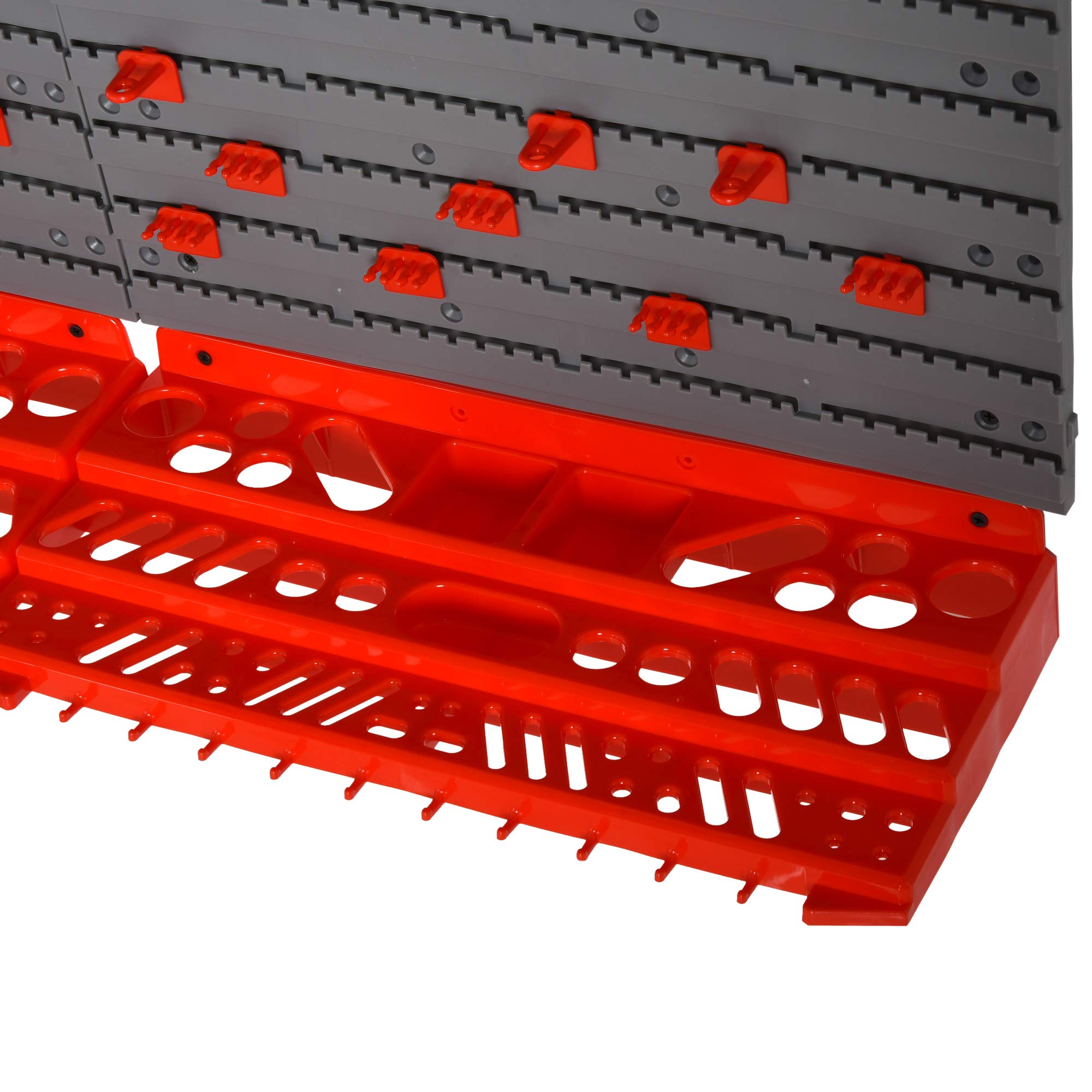 Wekuku Durhand 54pcs Pegboard And Shelf Tool Organizer Wall Mounted Diy Garage Storage With 50 Hooks