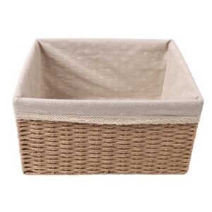 Set of 4 Straw Woven Various Sizes Stackable Bathroom Baskets Organize Home, Bedroom, office