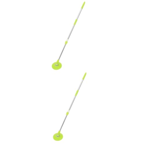 Hemoton 2pcs Rotating Mop Rod Mop Handles Telescopic Mop Handle Stick Domestic Straight Mop Rods Mop Handle Replacement Stick Commercial Cleaning Mop Handle Mop Poles Green Stainless Steel