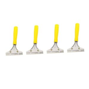 whamvox 4pcs cleaning blade stovetop griddle utility scraper floor squeegee floor scraper flooring tools paint tools tile scraper steel griddle scraper tile tools yellow aluminum alloy