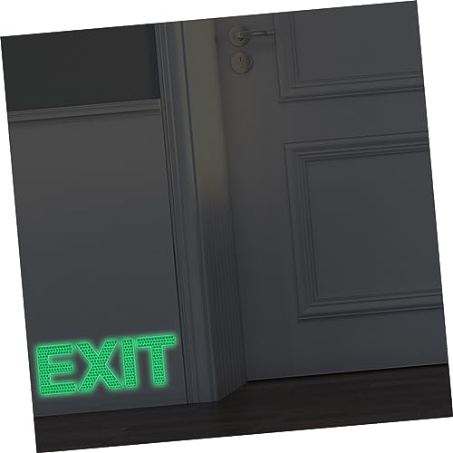 BUGUUYO Luminous Exit Sign Exit Sign Sticker Safety Exit Sign Wall Sticker Exit Sticker Noctilucence Exit Sign Exit Luminous Sticker Exit Decal Exit Wall Decal Exit Wall Sticker Green