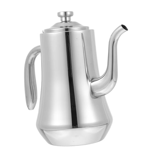 PAMINGONO 1pc Kettle Oil Dispenser Coffee Espresso Maker Coffee Dispenser Japanese Teapot Coffee Pot Coffee Maker for Camping Vinegar Espresso Machines for Home Stainless Steel Grey