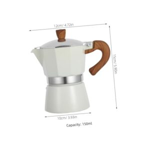 GRADENEVE 1pc Coffee Pot Italian Espresso Brewer Italian Espresso Maker Espresso Coffee Maker Mocha Coffee Maker Coffee Tea Maker Stovetop Espresso Maker Espresso Cup Pot White