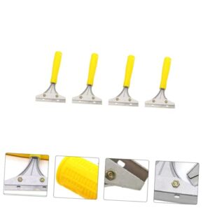 WHAMVOX 4pcs Cleaning Blade Stovetop Griddle Utility Scraper Floor Squeegee Floor Scraper Flooring Tools Paint Tools Tile Scraper Steel Griddle Scraper Tile Tools Yellow Aluminum Alloy