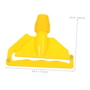 OHPHCALL 2pcs Mop Clip Mop Replacement Accessories Mop Handle Commercial Heavy Duty Reusable Mop Pads Mop Making Part Mop Replacement Clamp Detachable Mop Clamp Plastic Yellow