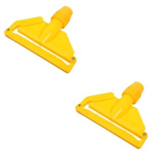 ohphcall 2pcs mop clip mop replacement accessories mop handle commercial heavy duty reusable mop pads mop making part mop replacement clamp detachable mop clamp plastic yellow