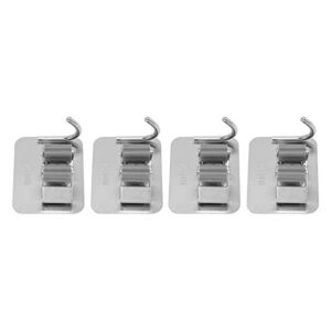 Kelepu Mop Broom Holder Stainless Steel Clip Hook Set Wall Mounted Gardening Tool Organizer Laundry Room Garage Silver 4Pcs