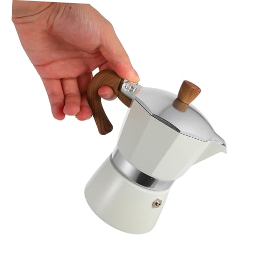 GRADENEVE 1pc Coffee Pot Italian Espresso Brewer Italian Espresso Maker Espresso Coffee Maker Mocha Coffee Maker Coffee Tea Maker Stovetop Espresso Maker Espresso Cup Pot White