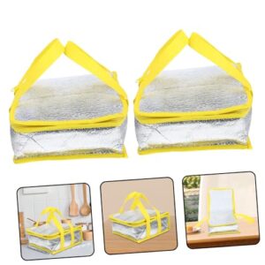 10pcs Pizza Cooler Bag Insulated Bag Pizza Bags for Large Insulated Cooler Bag Insulated Cake Carrier Insulated Pizza Bag Cake Insulation Bag Pizza Tray Bag Plastic Yellow OSOLADY