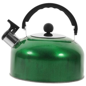 vosarea 1pc chirping kettle portable espresso machine whistle kettle boiled teapot kettle tea kettle espresso caravan kettle camp water bottles large capacity kettle plastic green