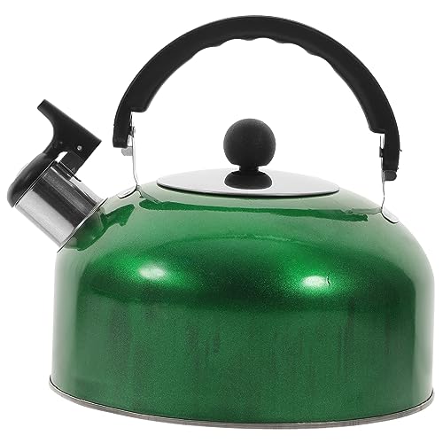 VOSAREA 1pc Chirping Kettle Portable Espresso Machine Whistle Kettle Boiled Teapot Kettle Tea Kettle Espresso Caravan Kettle Camp Water Bottles Large Capacity Kettle Plastic Green