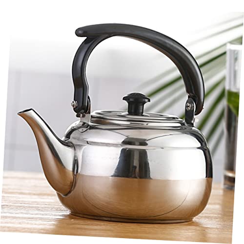 CRAFTHROU Stainless Steel Teapot Coffee Filtration Teapot Portable Tea Kettle Stove Kettle Multi-function Tea Kettle Retro Espresso Machine Stainless Water Kettle Portable Kettle Silver