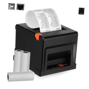 partykindom black thermal paper printer thermal pos printer abs receipt printer for small business thermal shipping printer