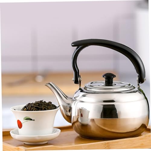 CRAFTHROU Stainless Steel Teapot Coffee Filtration Teapot Portable Tea Kettle Stove Kettle Multi-function Tea Kettle Retro Espresso Machine Stainless Water Kettle Portable Kettle Silver