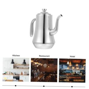 PAMINGONO 1pc Kettle Oil Dispenser Coffee Espresso Maker Coffee Dispenser Japanese Teapot Coffee Pot Coffee Maker for Camping Vinegar Espresso Machines for Home Stainless Steel Grey