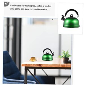 VOSAREA 1pc Chirping Kettle Portable Espresso Machine Whistle Kettle Boiled Teapot Kettle Tea Kettle Espresso Caravan Kettle Camp Water Bottles Large Capacity Kettle Plastic Green