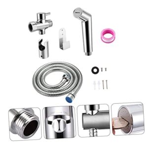 SOESFOUFU 1 Set Toilet Sprayer Bidet Handheld Cloth Diaper Sprayer Kit Handheld Sprayer Stainless Hose Hot and Cold Hand Held Bidet Cleaning Kits Cloth Diapers Hand Shower Silver Copper