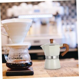 GRADENEVE 1pc Coffee Pot Italian Espresso Brewer Italian Espresso Maker Espresso Coffee Maker Mocha Coffee Maker Coffee Tea Maker Stovetop Espresso Maker Espresso Cup Pot White