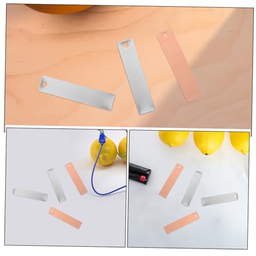 PLAFOPE 1 Set Battery Electrode Sheet Batteries DIY Fruit Battery Materials Zinc Electrode Strip Anode for Zinc Plating Zinc Strip Experiment Supplies Anode for Zinc Electroplating Copper