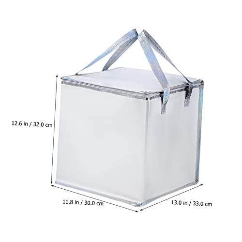 COLLBATH 2 Pcs Insulation Food Transport Portable Food Warmer Insulated Food Large Grocery Zippered Top Insulated Food Carrier Cooler Aluminum Non-woven Fabric