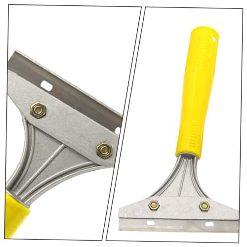 WHAMVOX 4pcs Cleaning Blade Stovetop Griddle Utility Scraper Floor Squeegee Floor Scraper Flooring Tools Paint Tools Tile Scraper Steel Griddle Scraper Tile Tools Yellow Aluminum Alloy