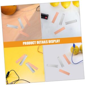 PLAFOPE 1 Set Battery Electrode Sheet Batteries DIY Fruit Battery Materials Zinc Electrode Strip Anode for Zinc Plating Zinc Strip Experiment Supplies Anode for Zinc Electroplating Copper