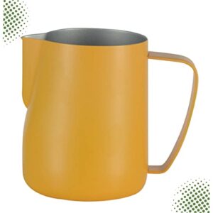 GRADENEVE Coffee Container Cup Sauce Container Milk Frother Pitcher Creamer Art Cup Tea Creamer Milk Steaming Jug Mini Coffee Pot Coffee Espresso Coffee Storage Cup Sauce Jug Yellow