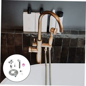 SOESFOUFU 1 Set Toilet Sprayer Bidet Handheld Cloth Diaper Sprayer Kit Handheld Sprayer Stainless Hose Hot and Cold Hand Held Bidet Cleaning Kits Cloth Diapers Hand Shower Silver Copper