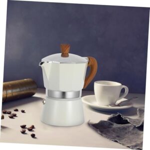 GRADENEVE 1pc Coffee Pot Italian Espresso Brewer Italian Espresso Maker Espresso Coffee Maker Mocha Coffee Maker Coffee Tea Maker Stovetop Espresso Maker Espresso Cup Pot White