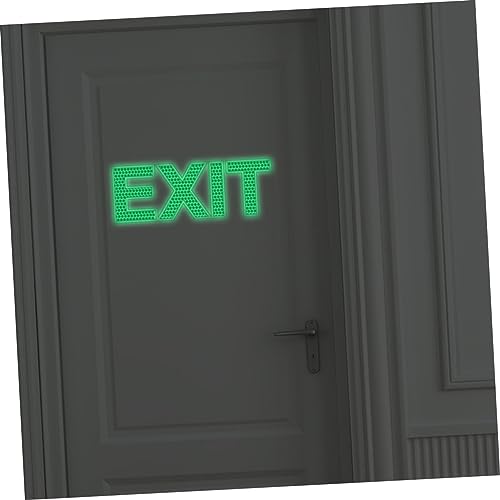 BUGUUYO Luminous Exit Sign Exit Sign Sticker Safety Exit Sign Wall Sticker Exit Sticker Noctilucence Exit Sign Exit Luminous Sticker Exit Decal Exit Wall Decal Exit Wall Sticker Green