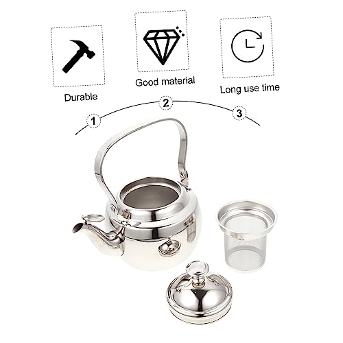 Stainless Steel Kettle Coffee Machine Espresso Machines for Kettle Heating Teakettle for Gas Stove Teakettle for Induction Cooker Tea Kettle with Infuser Boiled Teapot Mikinona