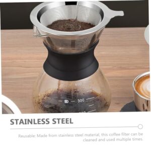 Zerodeko Coffee Filter Tea Net Coffee Dripper Espresso Filter Coffee Maker Operitax Coffee Mesh Filters Home Coffee Mesh Teapot Strainers Cone Dripper Stainless Steel Silver