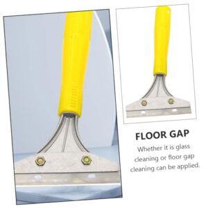 WHAMVOX 4pcs Cleaning Blade Stovetop Griddle Utility Scraper Floor Squeegee Floor Scraper Flooring Tools Paint Tools Tile Scraper Steel Griddle Scraper Tile Tools Yellow Aluminum Alloy