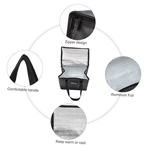 OKUMEYR 2pcs Insulation Bags Foldable Grocery Bags Food Bag Restaurant Insulated Bag Cooler Bag Jumbo Insulated Bag Large Insulated Food Bag Foldable Lunch Bag Woven Black