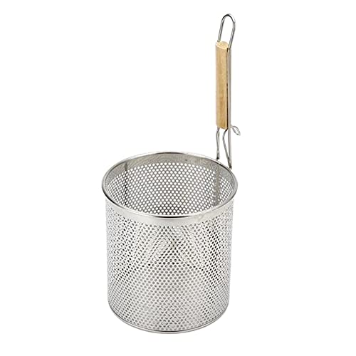 JUNXIAN Deep Frying Basket Frying Basket Stainless Steel Slotted Spoon Mesh Basket Fryer French Fries Baked Vegetables Frying Basket Sink Filter Frying Net(14cm)