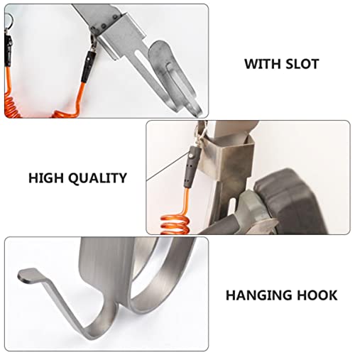 Gadpiparty Waist Tool Rack Waist Hanging Rack Utility Pouch Garage Tool Hooks Hangers Waist Tool Bag Tool Carrying Rack Electric Mounting Pole Garage Hooks Heavy Duty Stainless Steel Silver