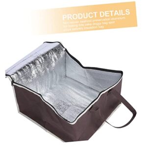 CIYODO 1pc Cake Packing Bag Pizza Lunch Bag Insulated Take-Out Insulated Bag Heated Lunchbox Food Insulation Bag Heated Takeaway Bag Thermal Reusable Lunch Bag Non-Woven Fabric Coffee