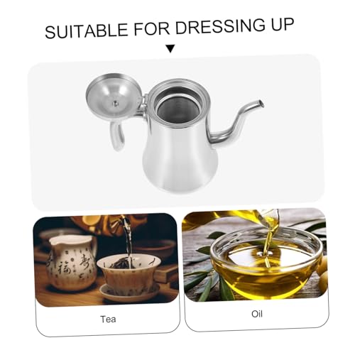 PAMINGONO 1pc Kettle Oil Dispenser Coffee Espresso Maker Coffee Dispenser Japanese Teapot Coffee Pot Coffee Maker for Camping Vinegar Espresso Machines for Home Stainless Steel Grey