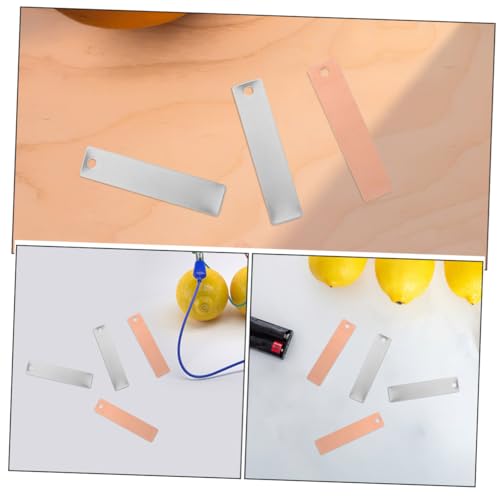 GRIRIW 1 Set Battery Electrode Sheet Batteries Battery Experiment Materials Electrode Strips Electrode Strip for Electroplating Anode for Zinc Plating DIY Fruit Battery Materials Copper