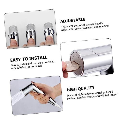 SOESFOUFU 1 Set Toilet Sprayer Bidet Handheld Cloth Diaper Sprayer Kit Handheld Sprayer Stainless Hose Hot and Cold Hand Held Bidet Cleaning Kits Cloth Diapers Hand Shower Silver Copper