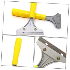 WHAMVOX 4pcs Cleaning Blade Stovetop Griddle Utility Scraper Floor Squeegee Floor Scraper Flooring Tools Paint Tools Tile Scraper Steel Griddle Scraper Tile Tools Yellow Aluminum Alloy