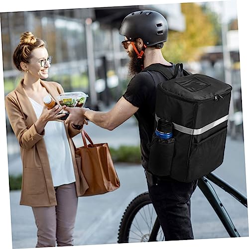 PRETYZOOM 2 Pcs Takeaway Incubator Pizza Carry Insulation Bag Thermal Food Shoulder Bag Pizza Warmer Bags Insulated Water Proof Backpack Portable Cooler Bag Takeout Black Oxford Cloth