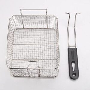 JUNXIAN Deep Frying Basket Stainless Steel Frying Basket With Handle Food Basket Square Hanging Removable Filter Fryer Frying Net