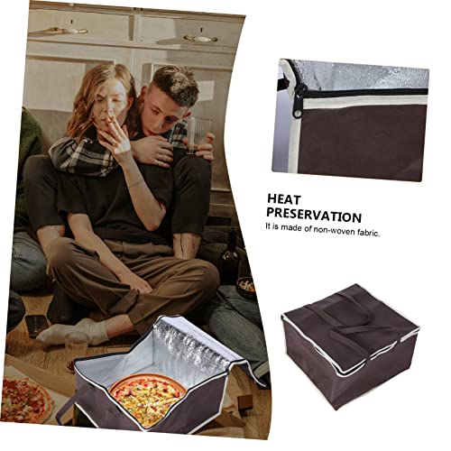 CIYODO 1pc Cake Packing Bag Pizza Lunch Bag Insulated Take-Out Insulated Bag Heated Lunchbox Food Insulation Bag Heated Takeaway Bag Thermal Reusable Lunch Bag Non-Woven Fabric Coffee