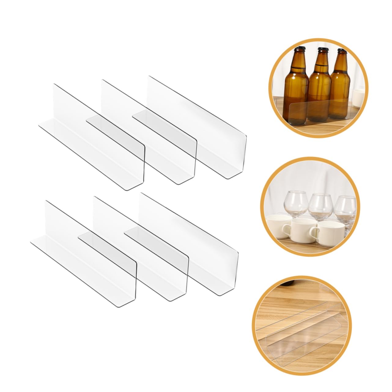 HOOTNEE 30 Pcs Supermarket Sorting Baffle Commodity Divider Clear Dividers for Shelves Clear Shelf Dividers for Closets Tall Shelf Dividers for Wire Shelves Clear Toy Blocker Plastic