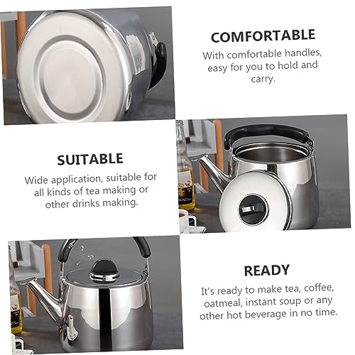 FELTECHELECTR Pot Thermal Coffee Stovetop Kettle Coffee Stovetop Coffee Dispenser Gas Whistling Kettle Coffee Espresso Maker Microwave Small Tea Kettle Basket Bottle Plastic Silver